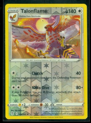 Pokemon TALONFLAME 140/203 Evolving Skies - RARE Rev Holo - - MINT | eBay