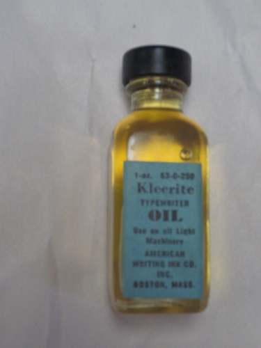 ANTIQUE KLEERWRITE TYPEWRITER OIL 1 OZ. BOTTLE BY AMERICAN WRITING INK ...