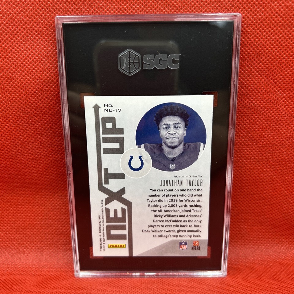 2020 Panini Playbook JONATHAN TAYLOR RC Next Up #NU-17 Colts Rookie SGC ...