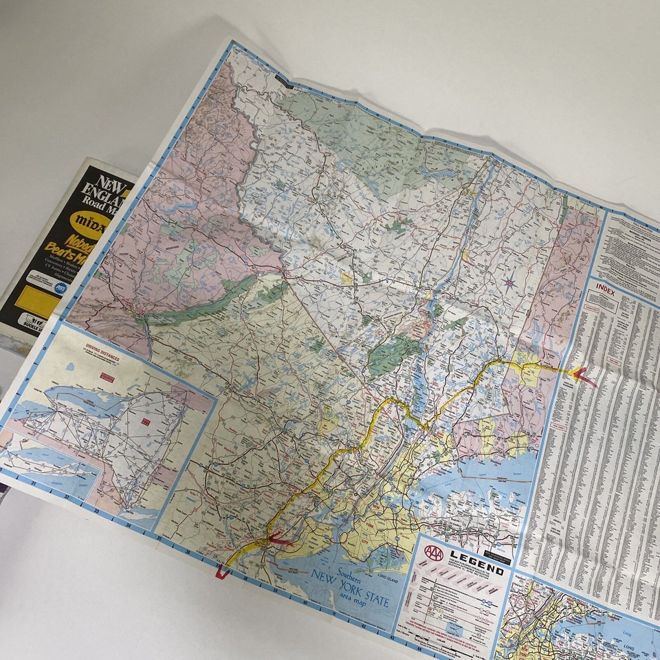 Vintage AAA New York Road Map, Member Exclusive Fold Out Map | eBay