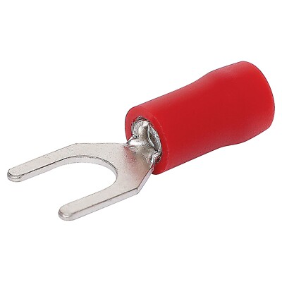 Red 3mm Fork Crimp Pk 100 | eBay