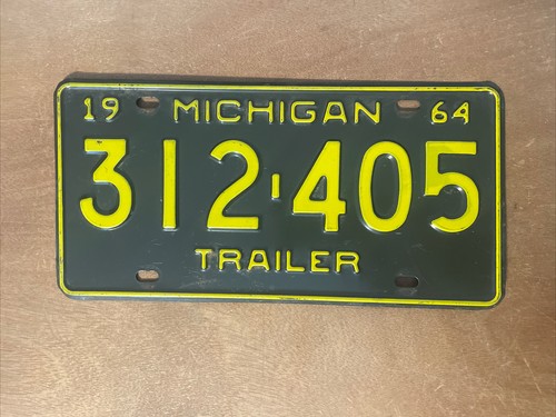 1964 Michigan License Plate Trailer # 312-405 | eBay