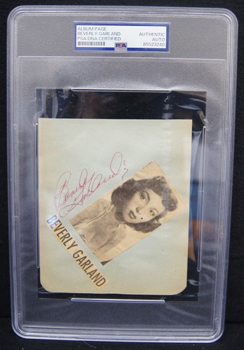 BEVERLY GARLAND 1926-2008 Autographed Album Page PSA/DNA Authentic Auto ...