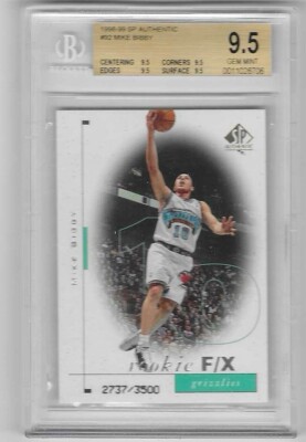 1998-99 SP AUTHENTIC MIKE BIBBY ROOKIE F/X RC #92 GRIZZLIES 2737/3500 ...