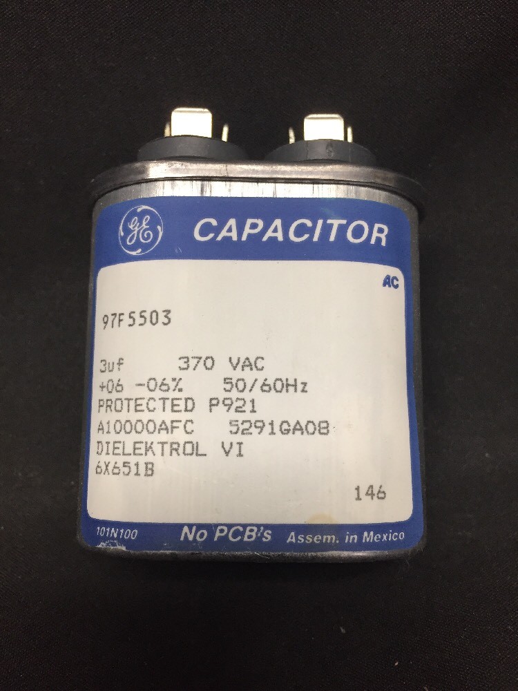 GE Capacitor Oval 3 uf MFD 370 volt 97F5503BX 6X651B | eBay