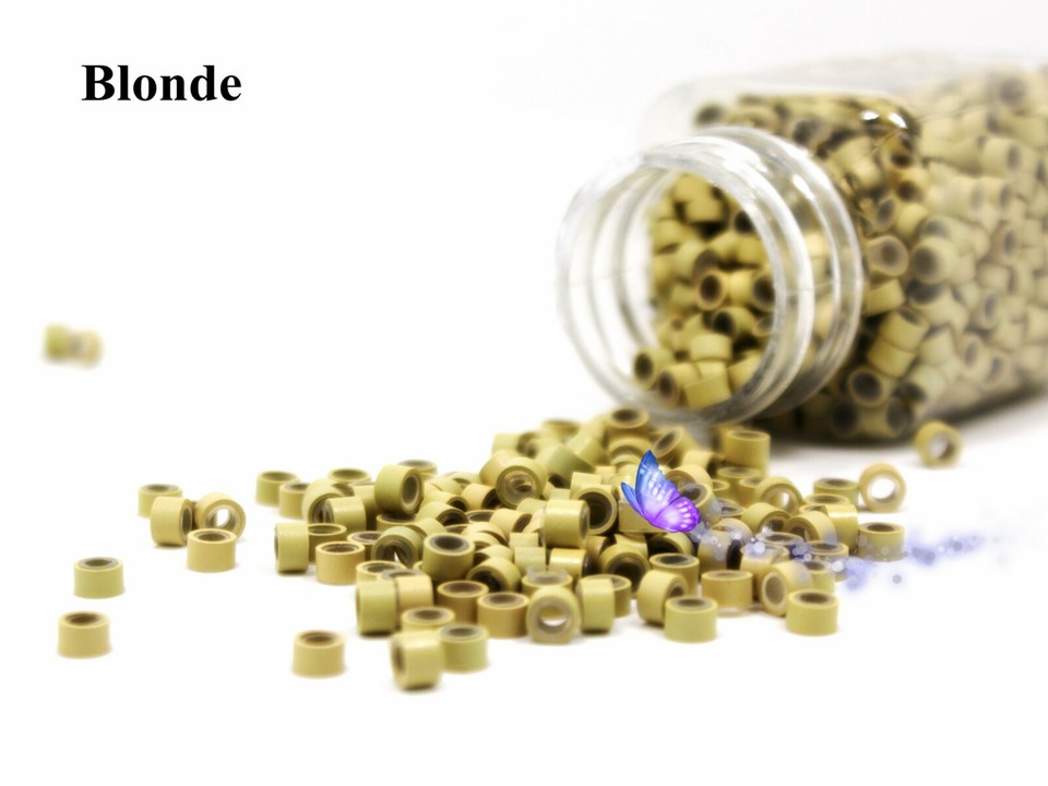 5x3x3mm Silicone Lined Micro link Ring Crimp Beads for Feather&Hair ...