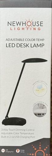 Newhouse Lighting Adjustable Color LED Desk Lamp With USB Port - NEW IN BOX | eBay