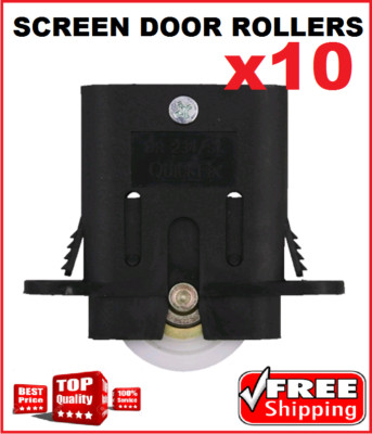 10 x Speed fit Sliding Security Screen Door Roller Spring Loaded Black ...