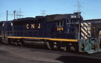 CNJ jersey central GP-40-P 3674 south Amboy NJ original railroad slide ...
