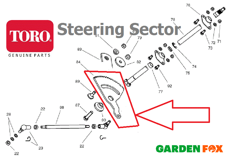 Genuine TORO DH170 mdl 74570 sn 2400001-999999 STEERING SECTOR - 120 ...