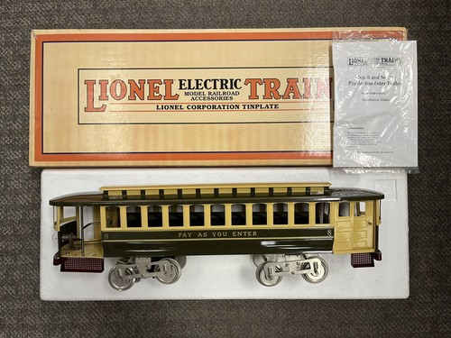 + Lionel MTH Standard Gauge Tinplate No. 8 Pay-As-You-Enter Trolley 11 ...