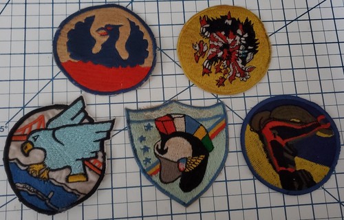 WW2 Lot of 5 Diff Bomb Fighter Squadron USAAF Patch US Army Air Force ...