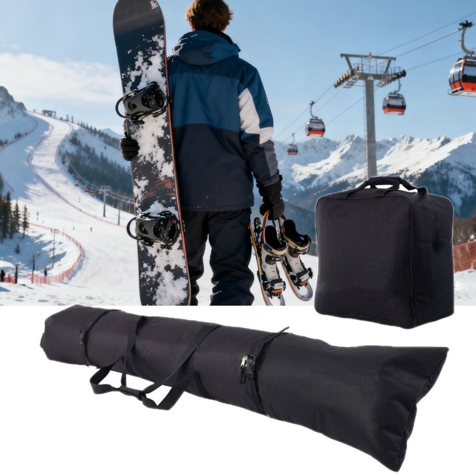 Wall Mounted Ski Storage Rack Set with Oxford Cloth Ski Boot and ...