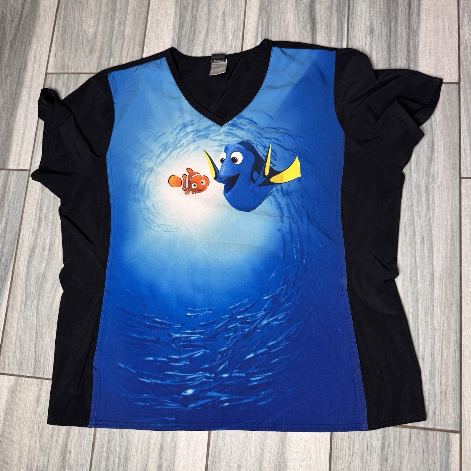 Disney Pixar Finding Nemo Women’s Scrub Top With Pock… - Gem