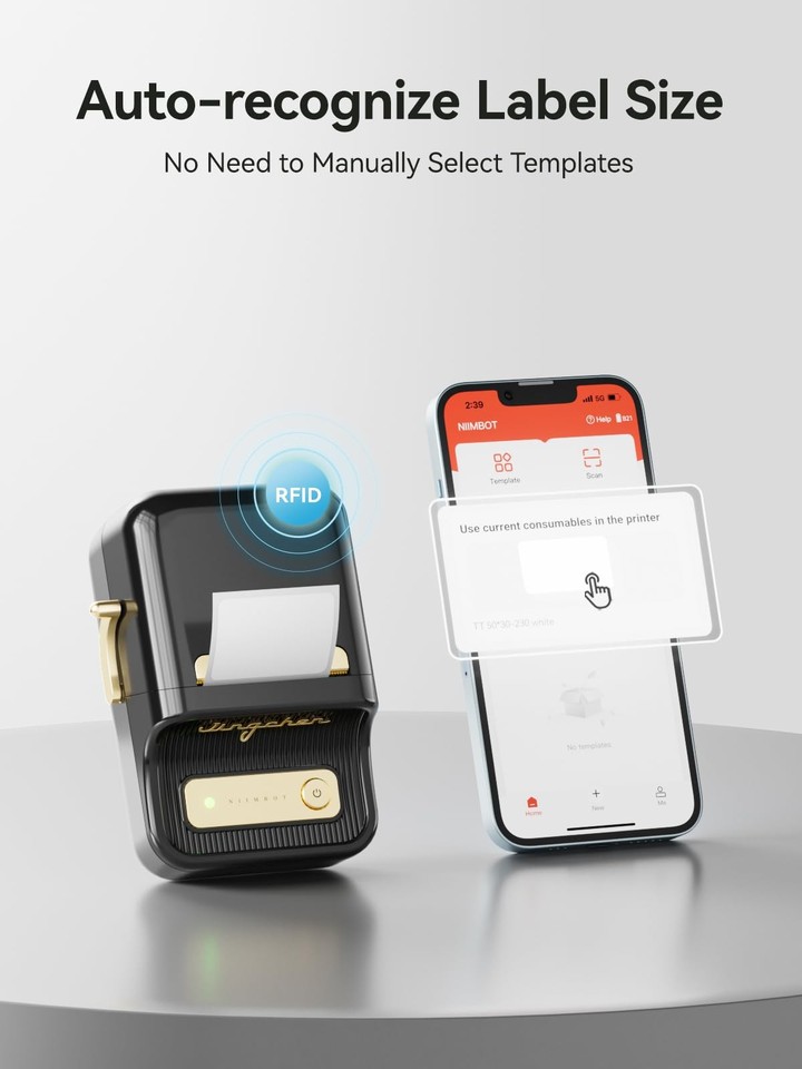 Label Maker Machine B21 Barcode Wireless Thermal Printer Label Makers ...