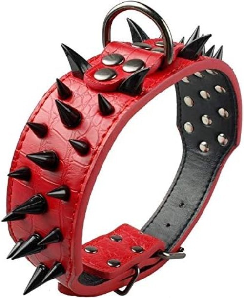 Luxurious Spiked Studded Padded Leather Dog Collar for Large Breeds ...