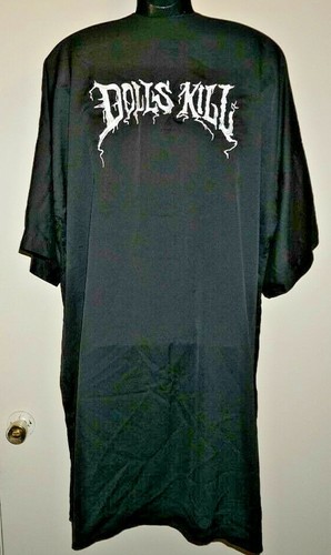 Dolls Kill Model Party Rave Goth Logo Kimono Robe Black One Size | eBay
