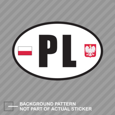 Poland Oval Sticker Decal Vinyl Polish Country Code euro PL v6 | eBay