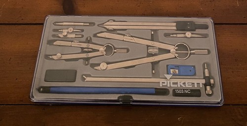 Vintage Complete 12 Piece Pickett Drafting Set 1503NC Made in West ...