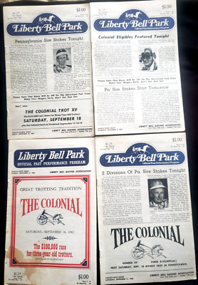 ((4)) Liberty Bell Park Harness Racing Programs - September, 1982 | eBay