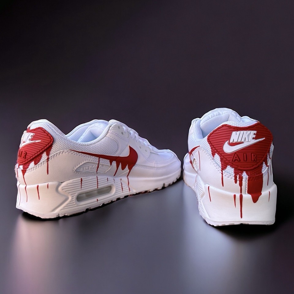 Custom Nike Air Max 90 Sneakers / Handmade Painted / Dripped Shoes ...