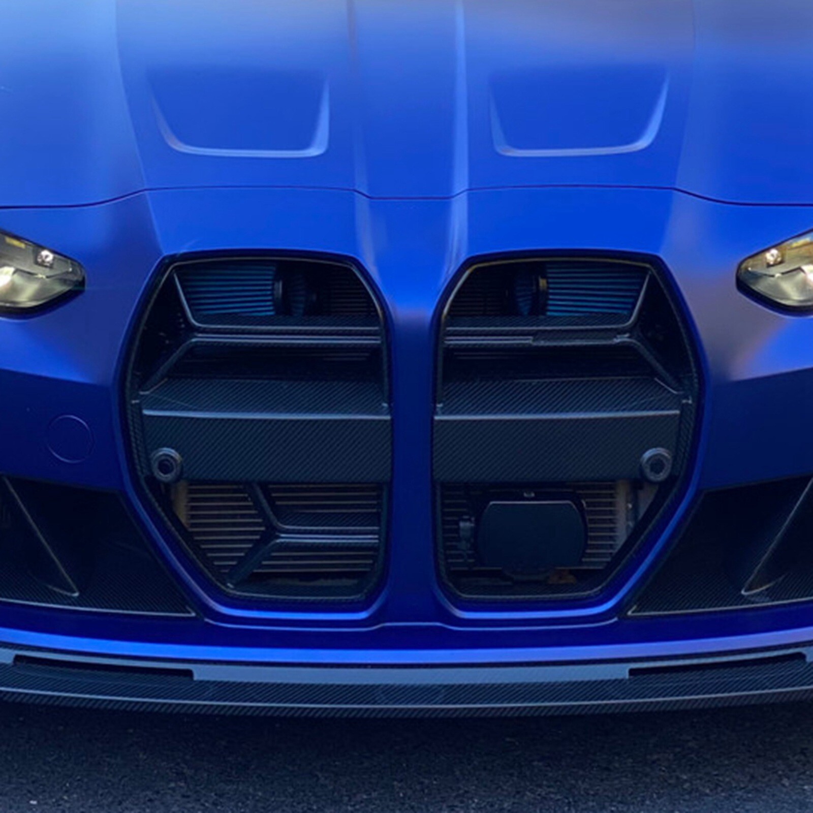 Csl Style Carbon Fiber Nose Grill Grille W/acc For 2021-24 Bmw M3 G80 ...