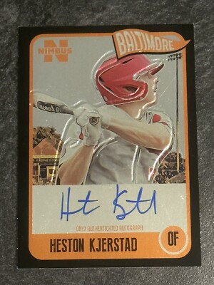 🔥2020 Onyx Nimbus Black On-Card Auto HESTON KJERSTAD /25 Baltimore ...