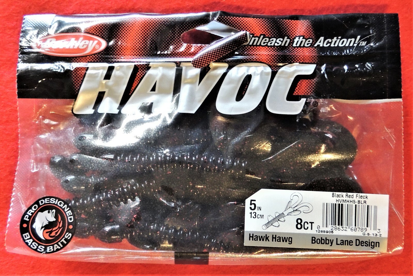 1pk Berkley Havoc Hawk Hawg Fishing Lures Bait Black Emerald or Black ...