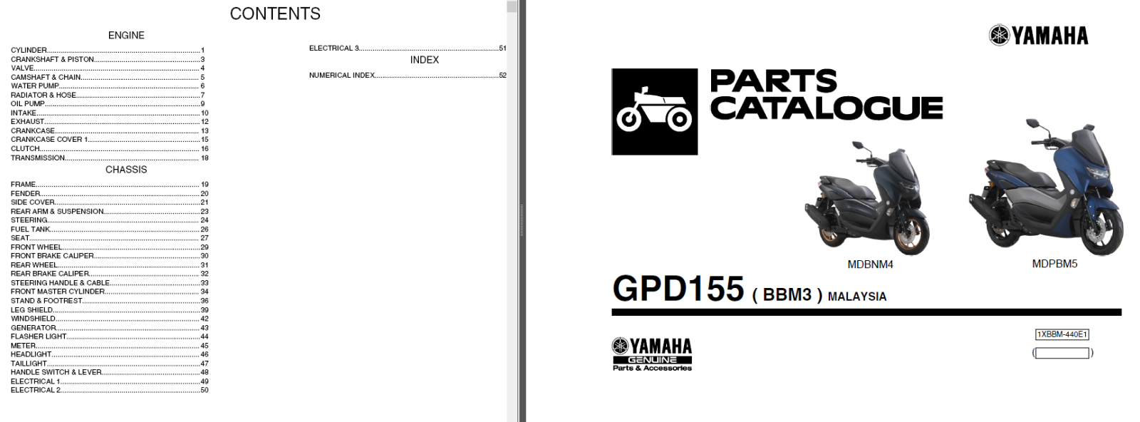 Yamaha GPD155-A NMAX 155 NM-X (2020-22) SERVICE , Owner's & Parts ...
