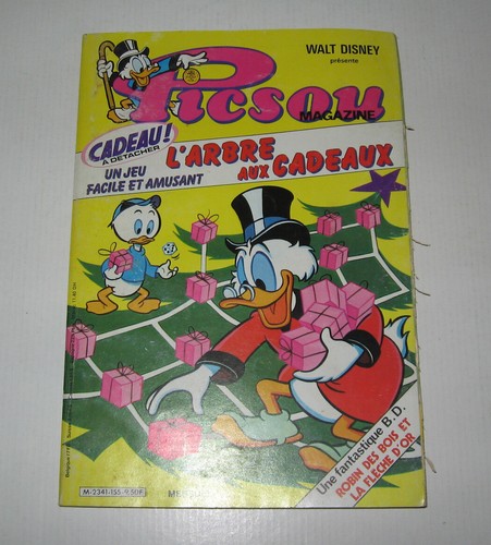 PICSOU N° 155,COMPLET AVEC SON CADEAU ! (JEU) TBE 1985,DONALD,MICKEY ...