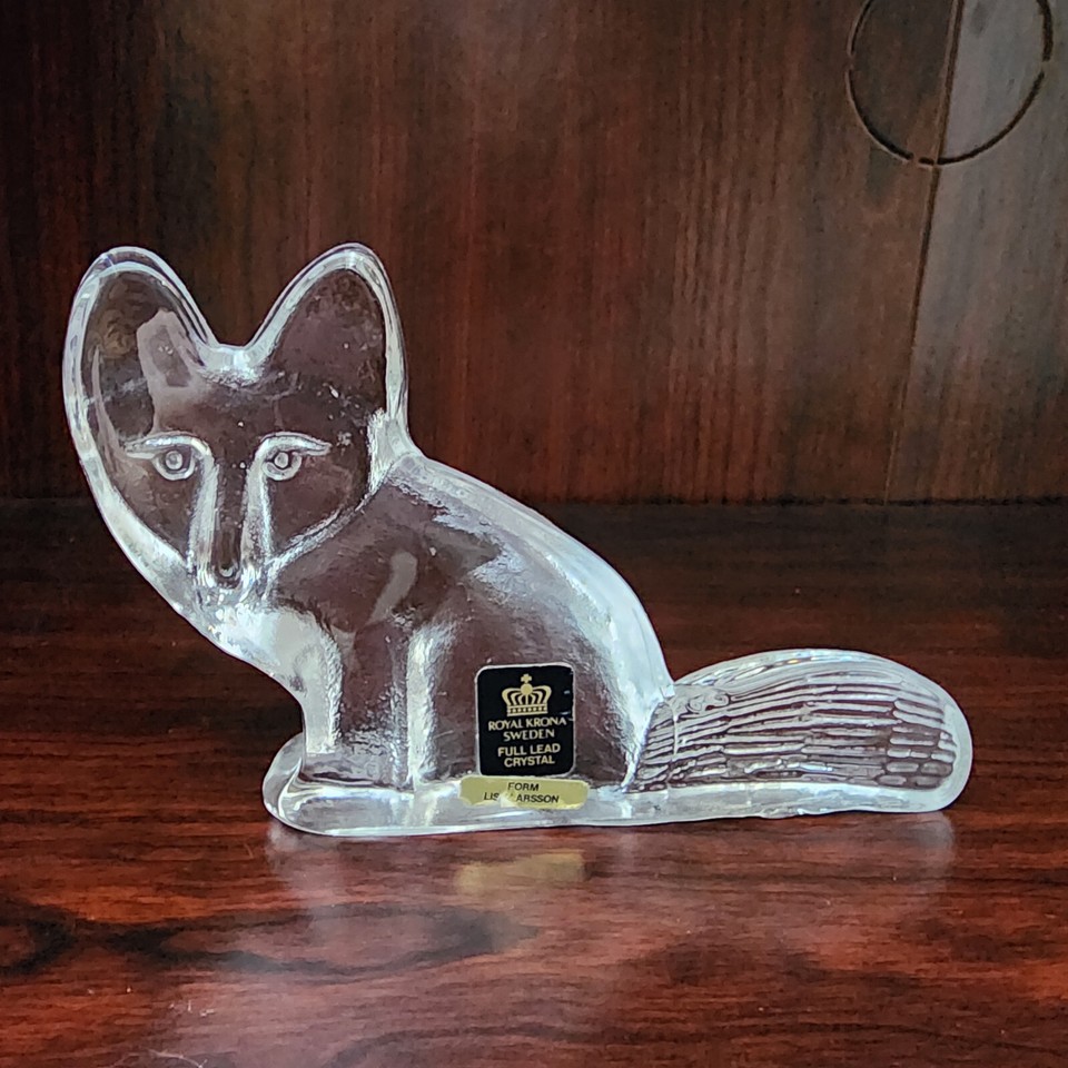 Lisa Larsson Larson Crystal Glass Fox, Royal Krona Sweden | eBay