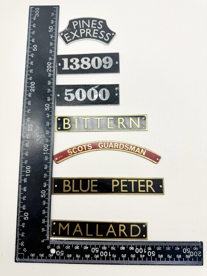 Vintage Original British Steam Loco Plates Mallard Blue Peter Bittern ...
