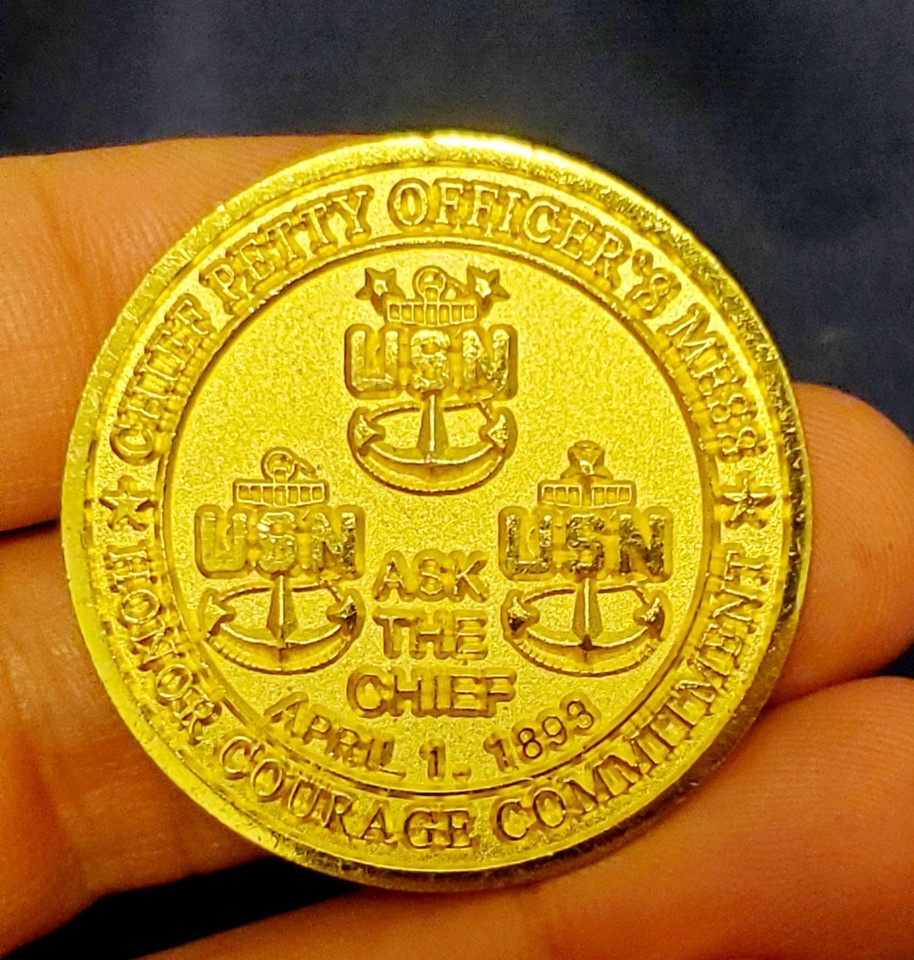 USS ANTIETAM CG-54 Cruiser CPO CHIEF USN Navy Military Challenge Coin ...