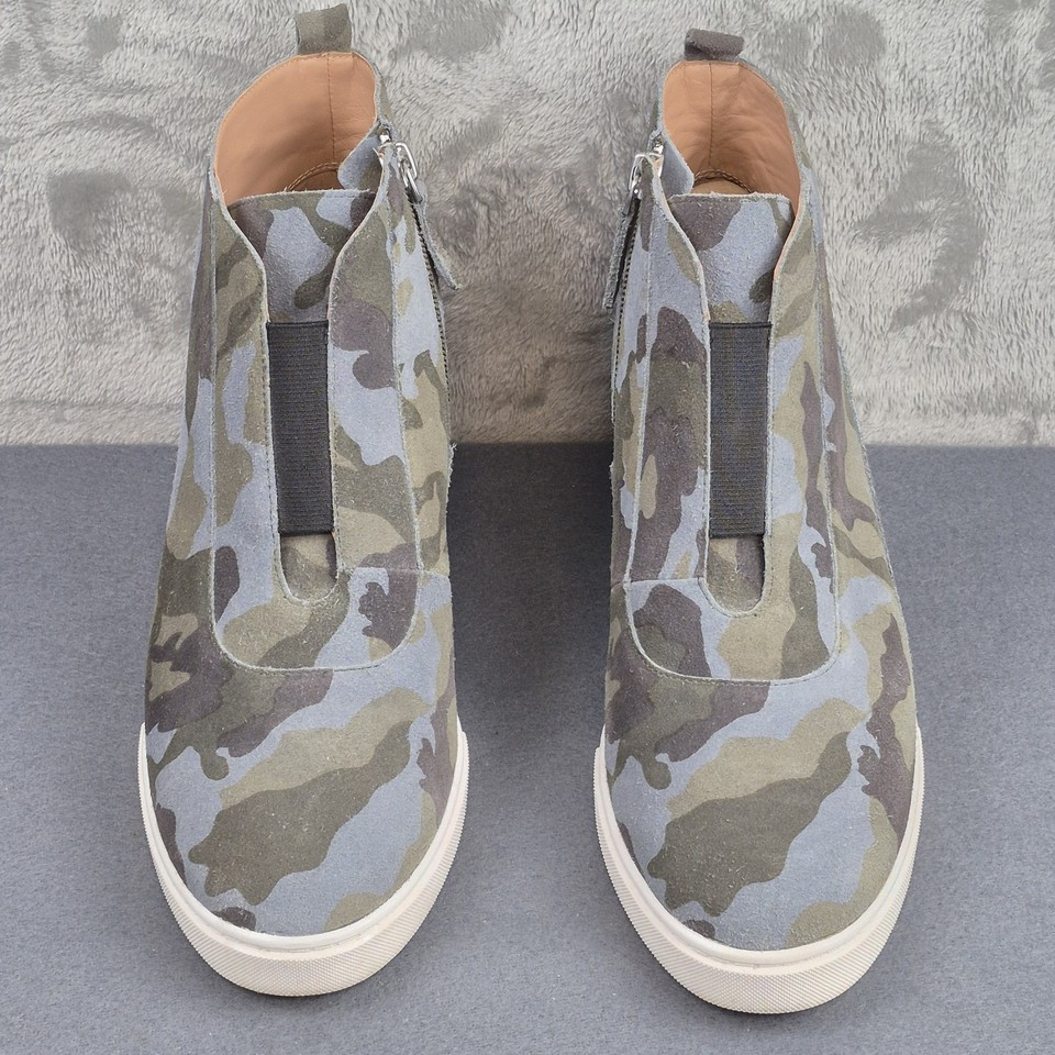 Linea Paolo Anna Camouflage Wedge Ankle Boot Zip Bootie Sneakers Shoe ...