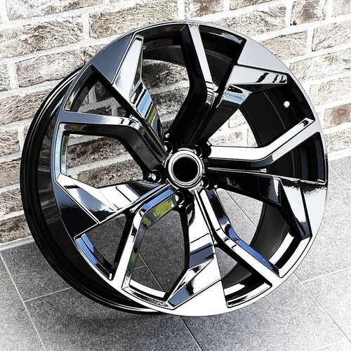 22" RSQ8 STYLE GLOSS BLACK WHEELS RIMS FITS AUDI 5X112 Q5 SQ5 Q7 SQ7 Q8 ...