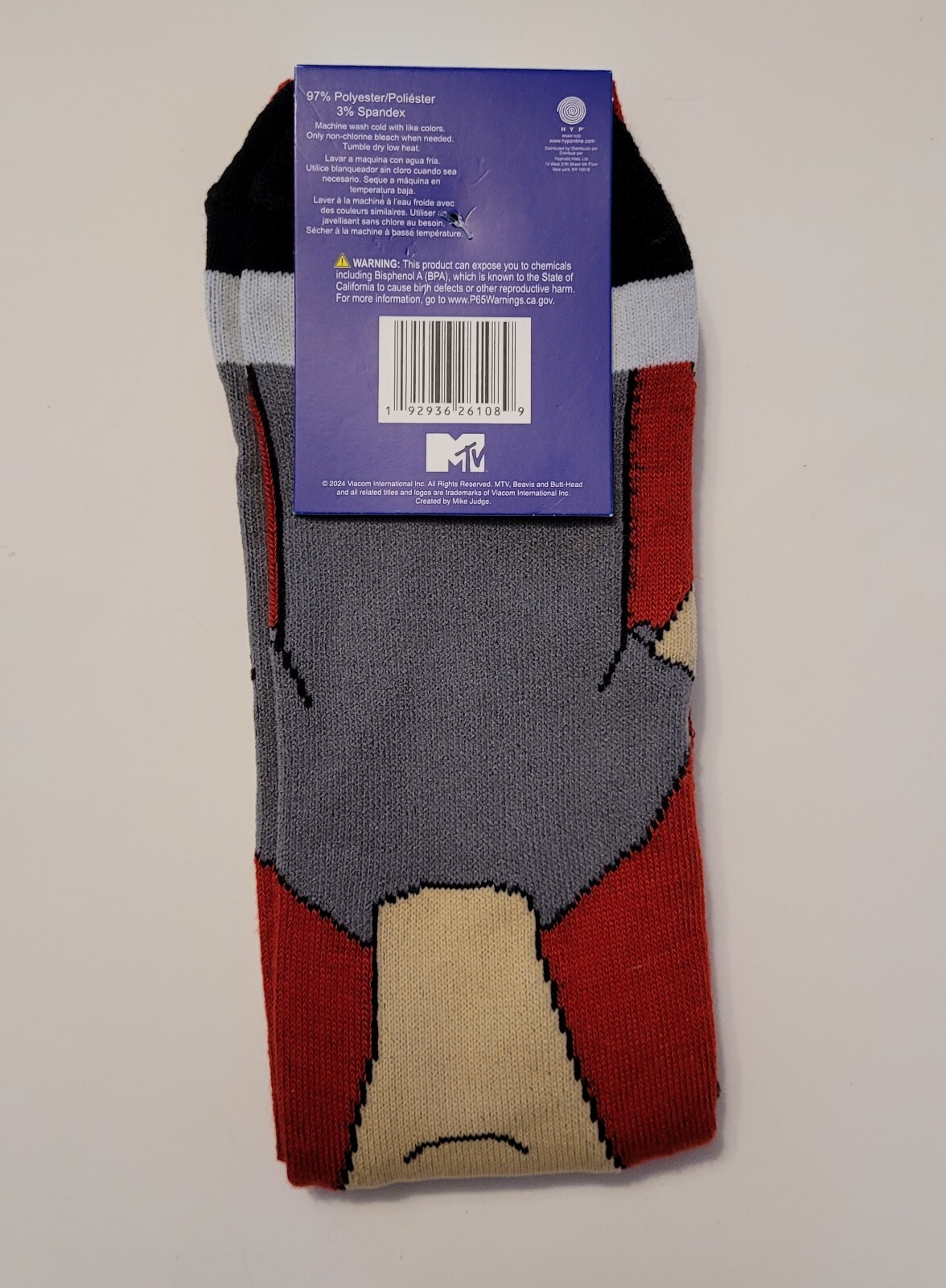 Butthead Crew Socks MTV Beavis And Butthead US Shoe Size 6-12 | eBay