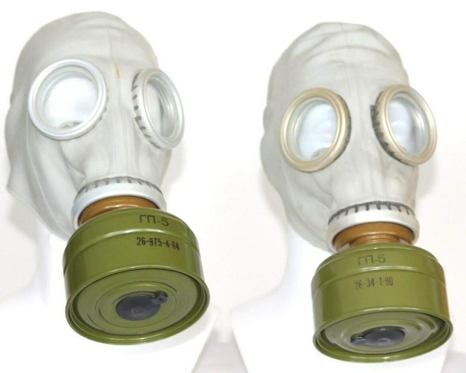 SET of two SOVIET RUSSIAN Gas Masks GP-5 with filters Genuine NEW ...