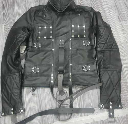 Mens Real Leather Heavy Duty Straight Jacket Cowhide Heavy Duty ...