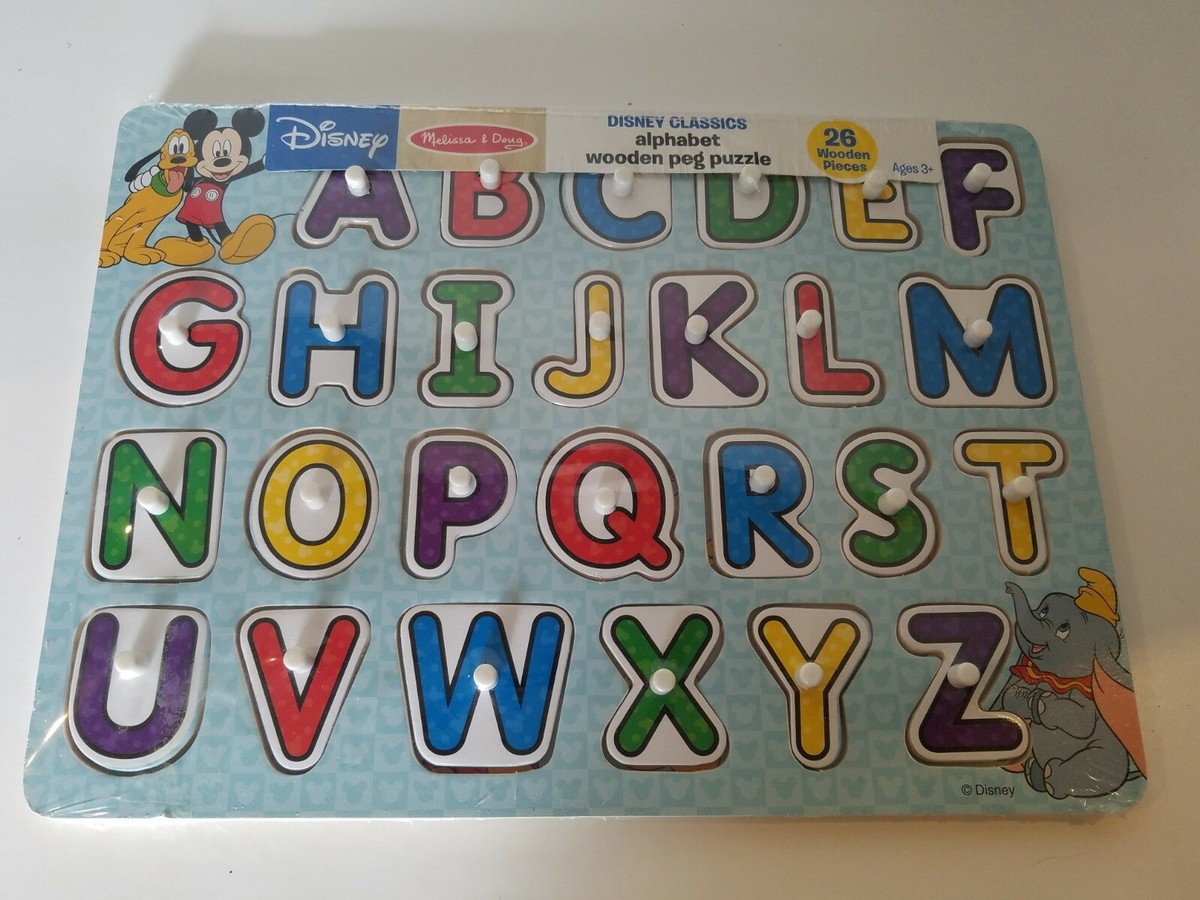 Disney Alphabet Numbers Shapes Colors Peg Puzzle Disney Classics