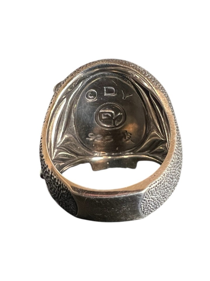David Yurman Waves Skull Ring Sterling Silver With Black Diamonds Size ...