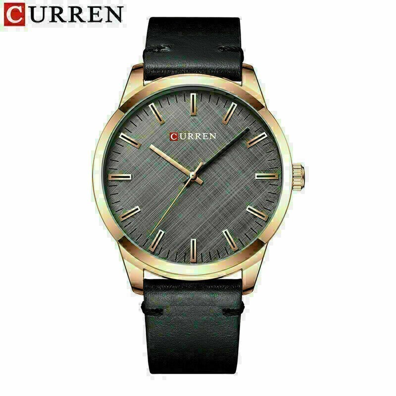 Men's Fashion Waterproof Quartz Watch Leather Strap Business Dress ...