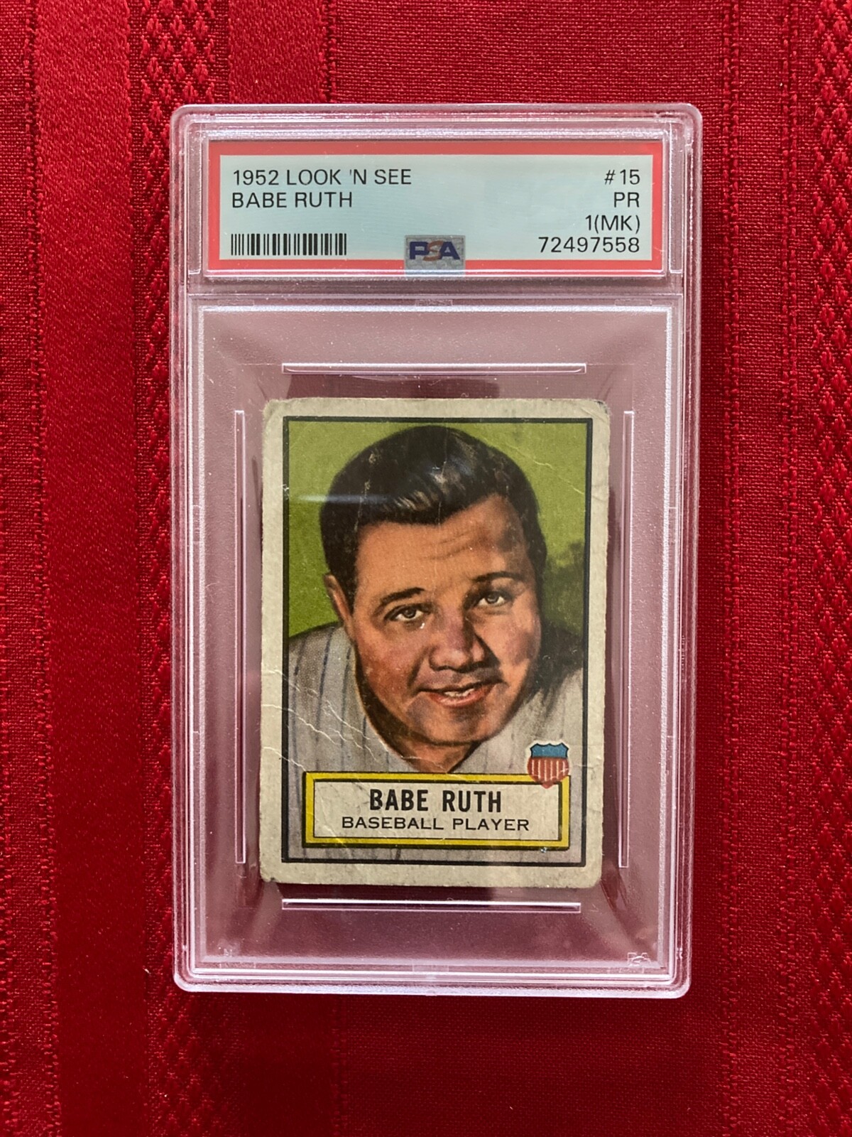 1952 Topps Look 'N See Babe Ruth baseball card / PSA 1 / #15 / Yankees ...