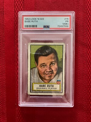 1952 Topps Look 'N See Babe Ruth baseball card / PSA 1 / #15 / Yankees ...