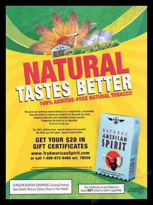 American Spirit Cigarette 2000s Print Advertisement Ad 2008 Natural ...