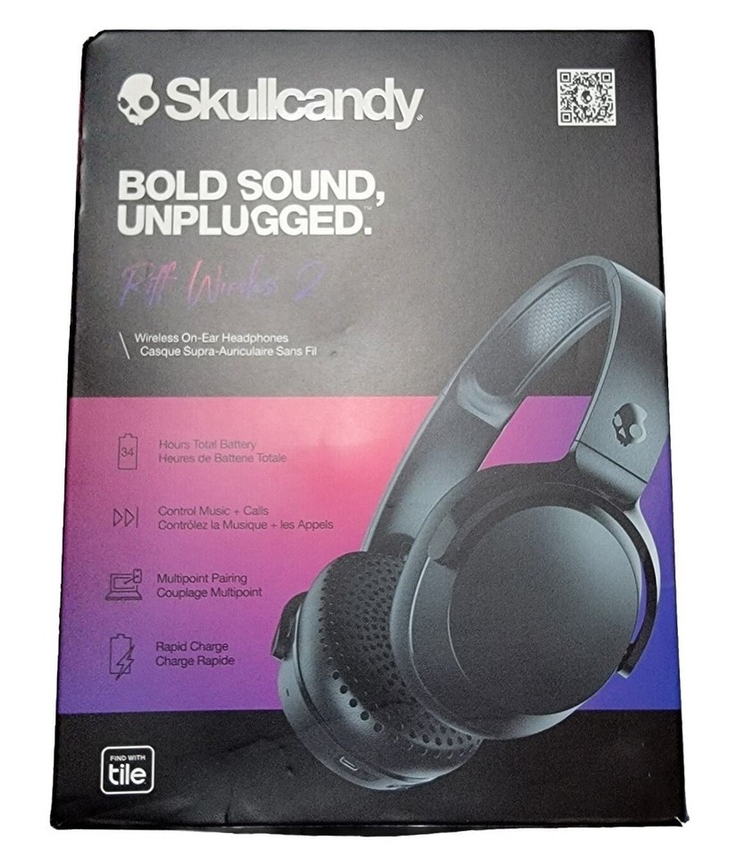 Skullcandy Headphones Riff 2 Bluetooth Wireless Black Open Box | eBay