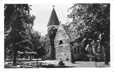Chapel Fort Riley Kansas 1951 RPPC Real Photo postcard | eBay