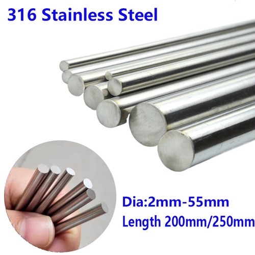 316 Stainless Steel Stick Round Bar Solid Rods Dia. 2mm-55mm Length ...