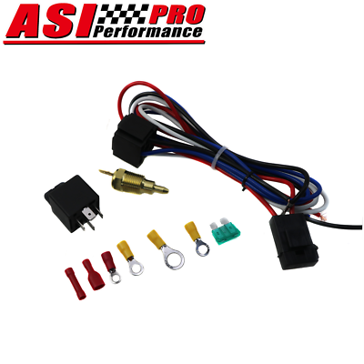 For Electric Radiator Cooling Fan Relay Kit Thermostat Temp Control ...