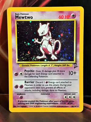 Mewtwo 10/130 holo Pokemon Card Base Set Rare Vintage 1999 | eBay