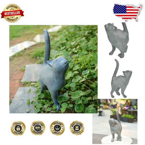 Durable Outdoor Cat Statue with Verdigris Finish - Lightweight Garden ...